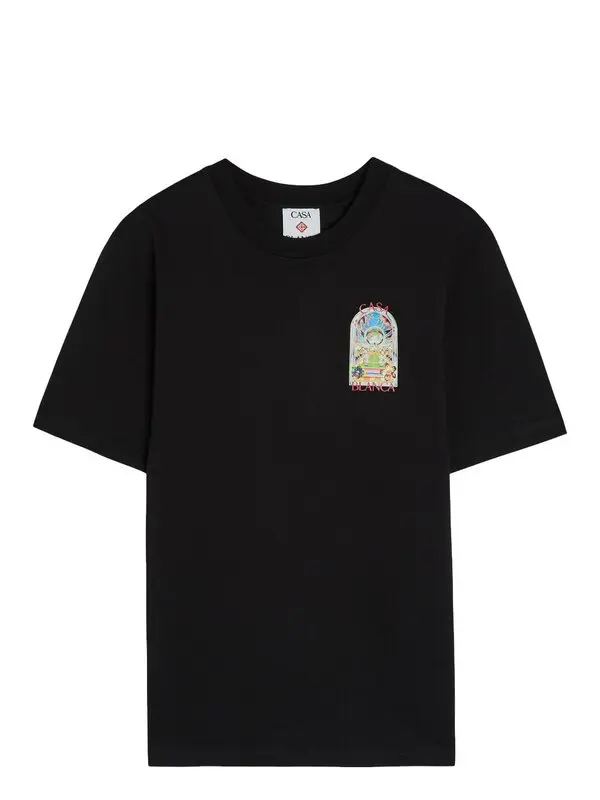 Casablanca Landscape Printed Cotton T-shirt - Black