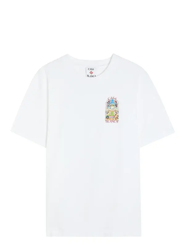 Casablanca Landscape Printed Cotton T-shirt - White