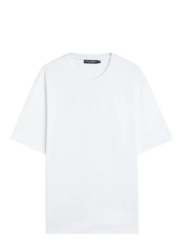 Dolce & Gabbana Logo-embossed Cotton T-shirt - White