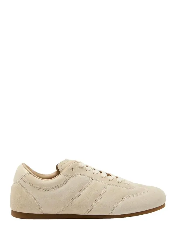 LEMAIRE Quilted Suede Sneakers - Cream