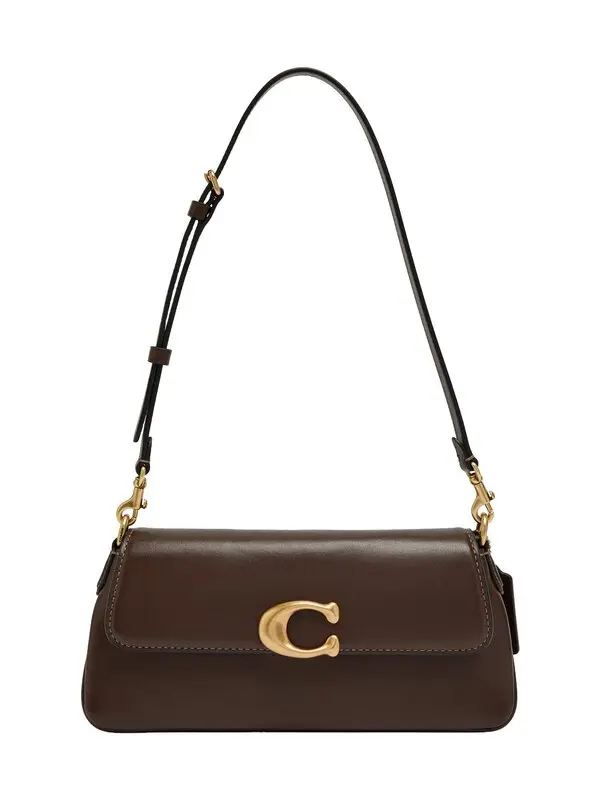 COACH Leather Shoulder Bag - Dark Brown