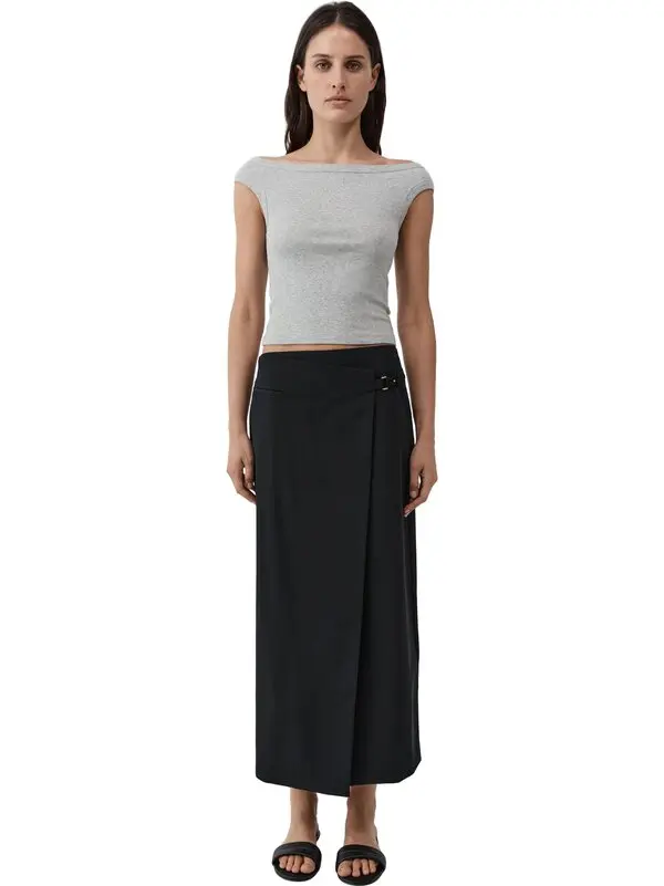 ST. AGNI Tailored Wrap Skirt - Black