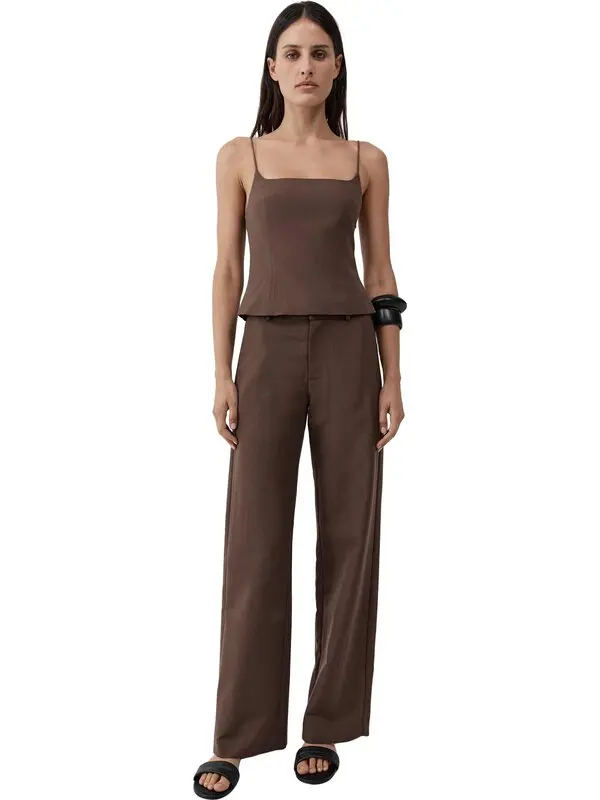 ST AGNI Silk Canvas Carter Trousers - Mud