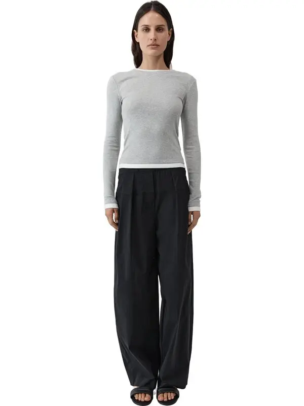 ST AGNI Relaxed Pleated Pants - Black