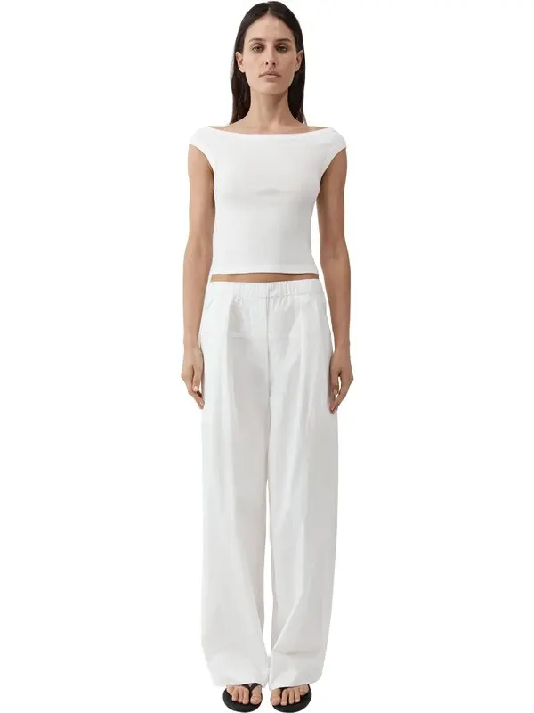 ST AGNI Relaxed Pleat Pants - Off White