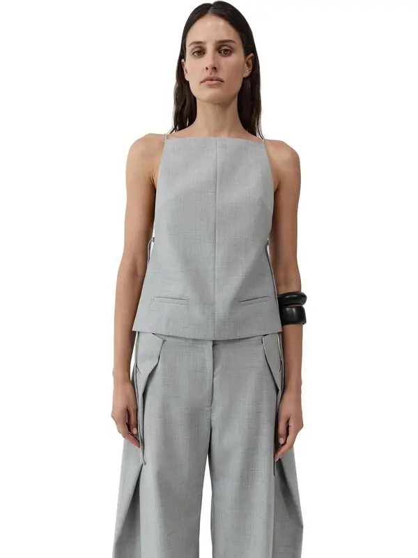 ST AGNI Square Side Tie Top - Concrete