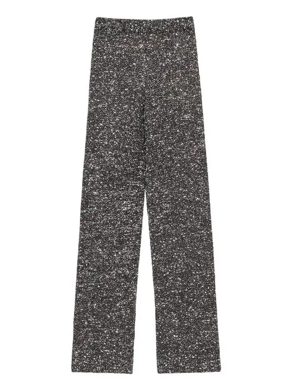 Valentino Garavani Sequin Thread Knit Trousers - Black/silver