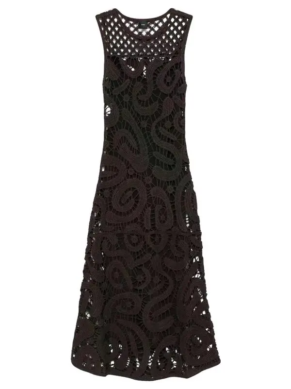 Pinko Crochet Midi Dress - Brown