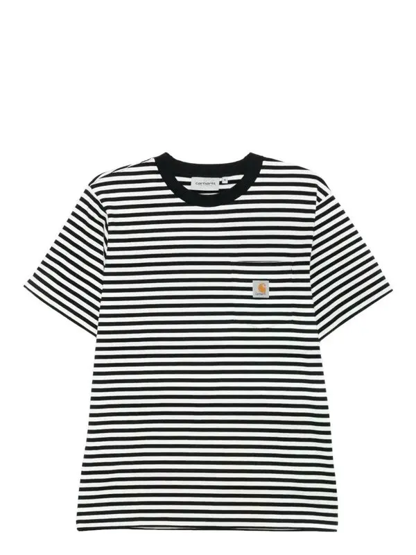 Carhartt Work In Progress Striped Pocket T-shirt - Black