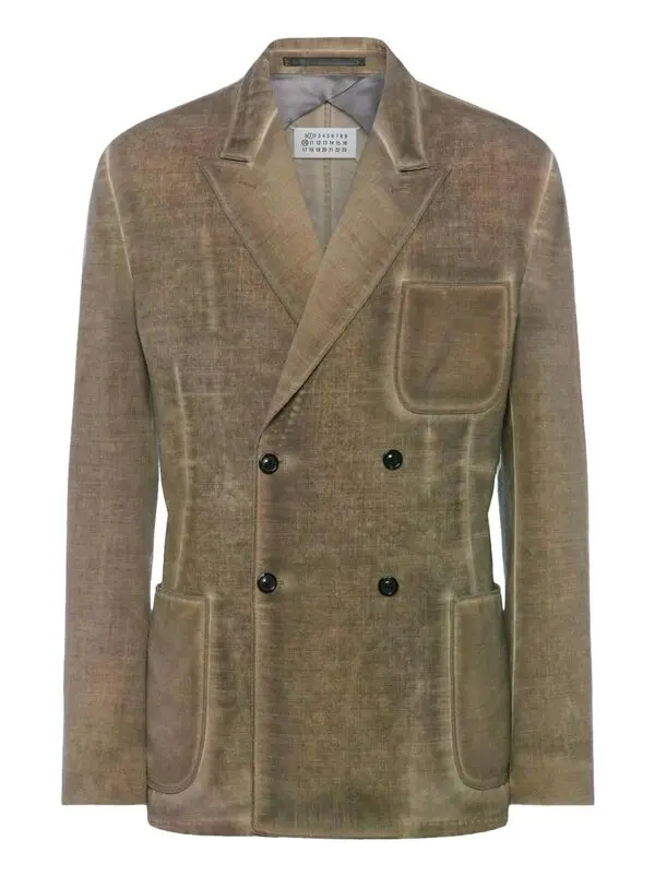 MAISON MARGIELA Double-breasted Wool Blazer - Brown