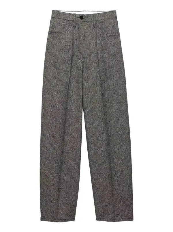 Prada Prince Of Wales Check Trousers - Grey