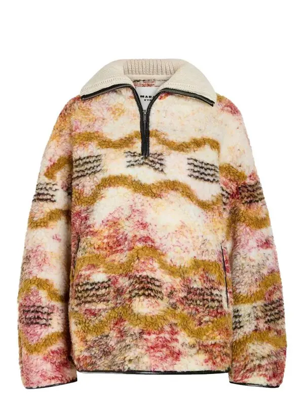 MARANT ETOILE Patterned Fleece Top - Neutrals