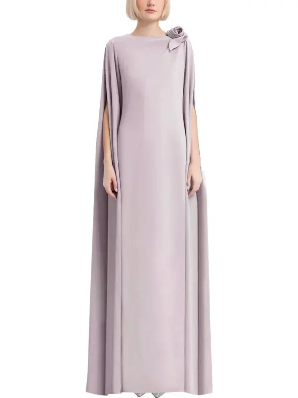 GEMY MAALOUF Rose-detail Maxi Dress - Purple