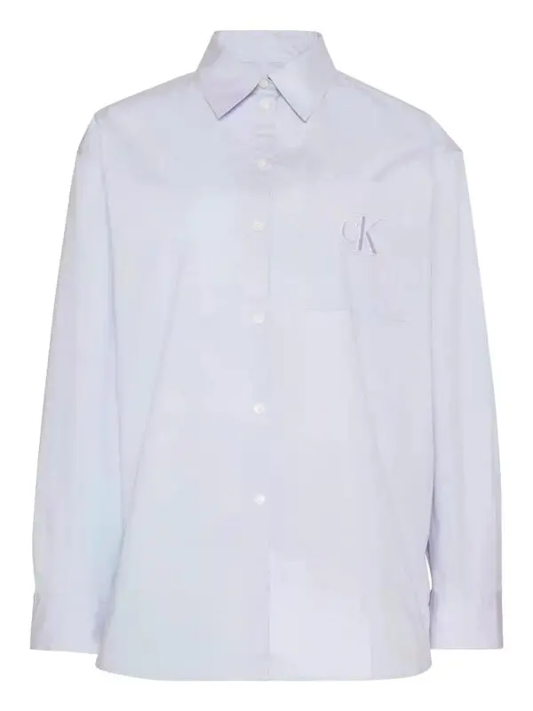 Calvin Klein Chest-pocket Logo-detail Shirt - Blue