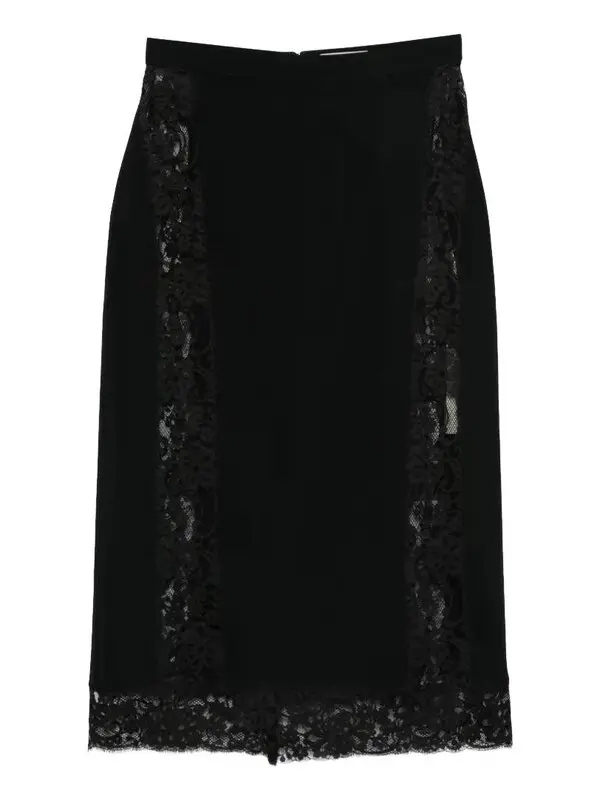 Elie Saab Lace-trimmed Midi Skirt - Black