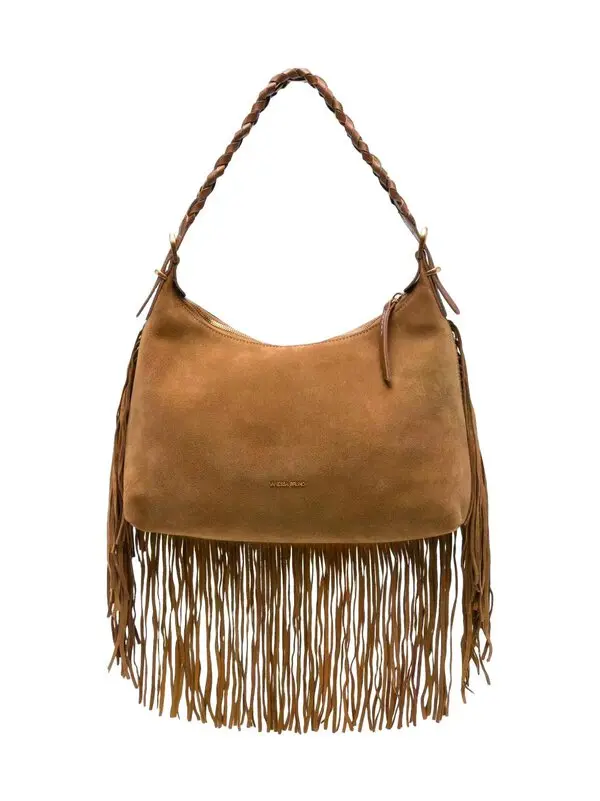 Vanessa Bruno Pm Jess Suede Shoulder Bag - Neutrals
