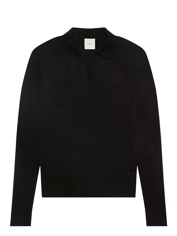 Calvin Klein Long Sleeve V-neck Sweater - Black