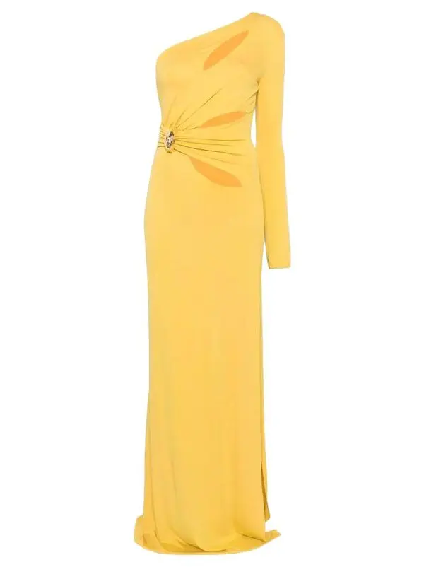 Elisabetta Franchi Cut-out Maxi Dress - Yellow