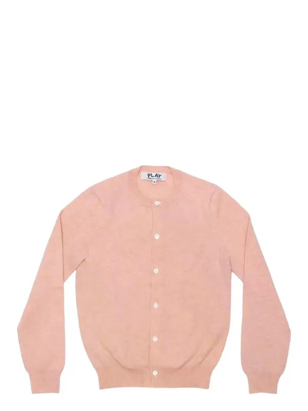 Play Comme Des Garcon Wool Heart-embellished Cardigan - Pink