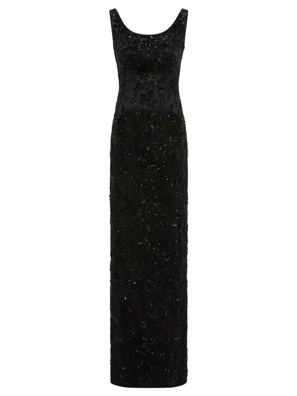 Jenny Packham Beaded-embellishment Maxi Dress - Black