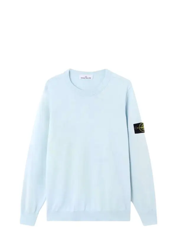 Stone Island Logo-patch Crew-neck Sweatshirt - Blue