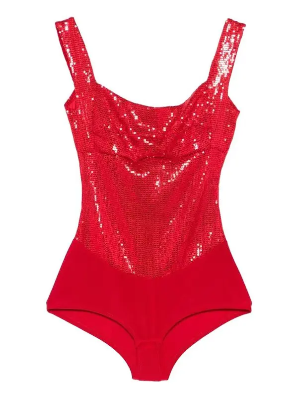 ATU BODY COUTURE Sequin Bodysuit - Red