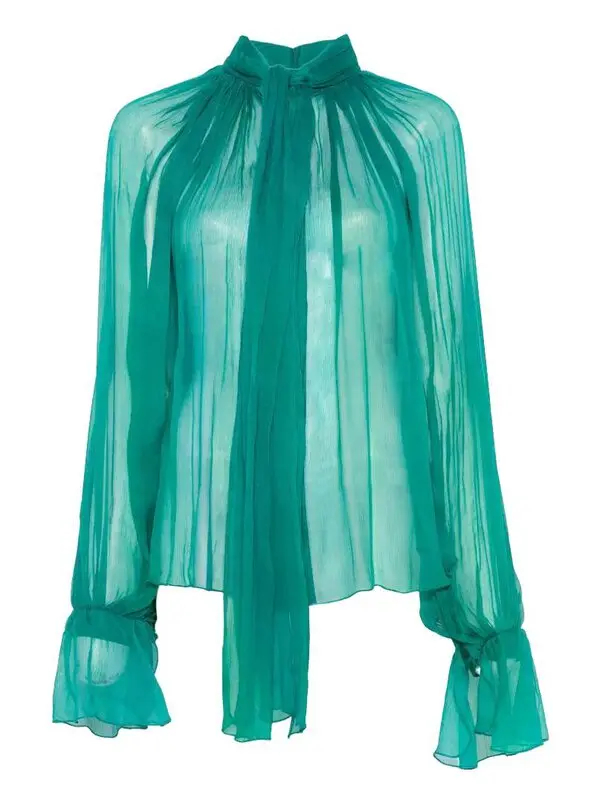 ATU BODY COUTURE Pussy Bow Blouse - Green