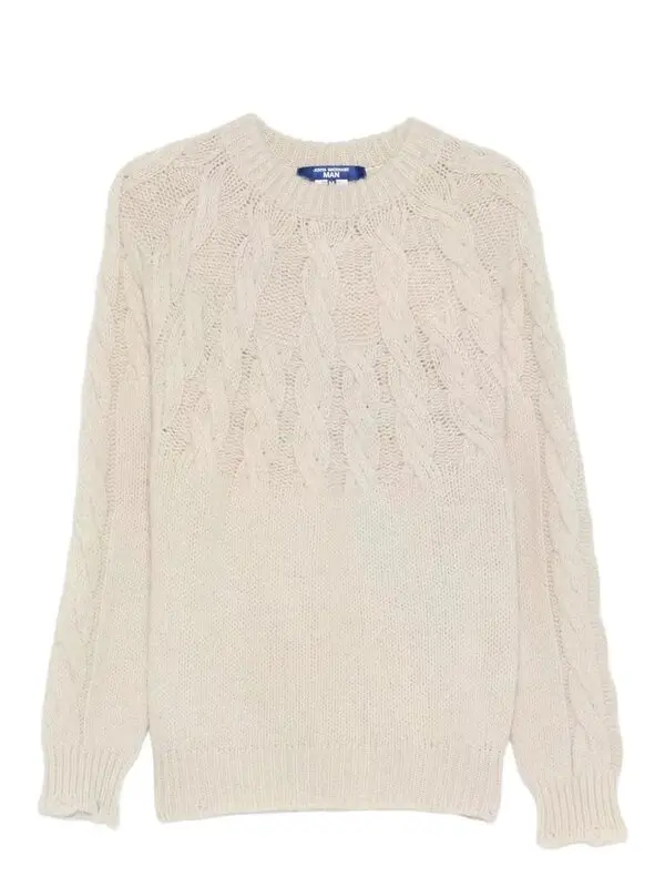 Junya Watanabe Cable-knit Crew-neck Sweater - Neutrals