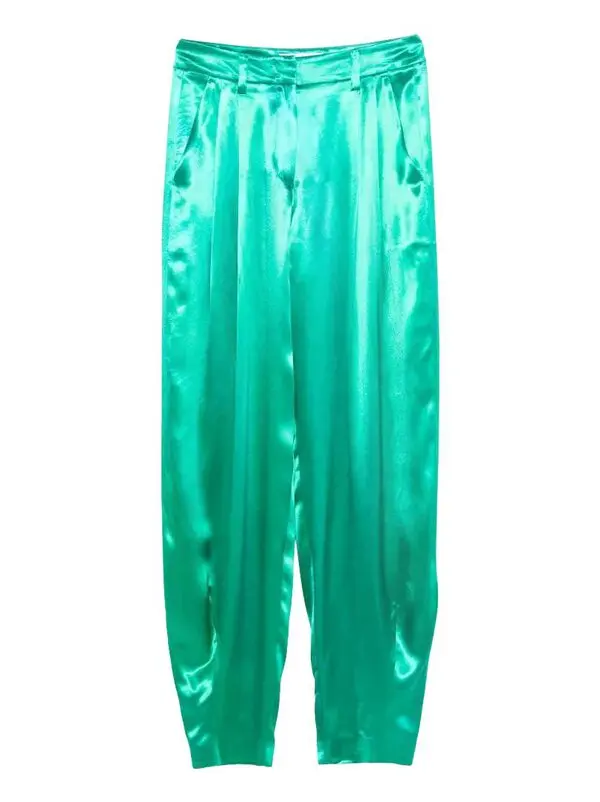 GENNY Pleated Tapered Trousers - Green