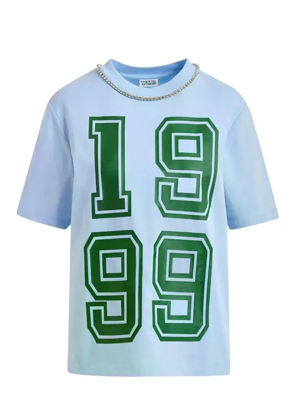 Essentiel Antwerp Number-print T-shirt - Blue