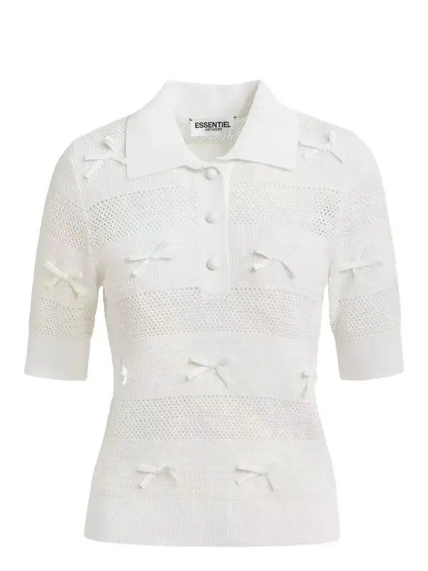 Essentiel Antwerp Bow-embellished Polo Top - White