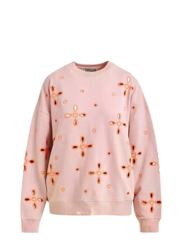 Essentiel Antwerp Floral Embroidered Sweatshirt - Pink