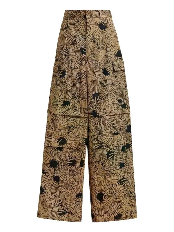 Essentiel Antwerp Floral-print Cargo Pants - Neutrals