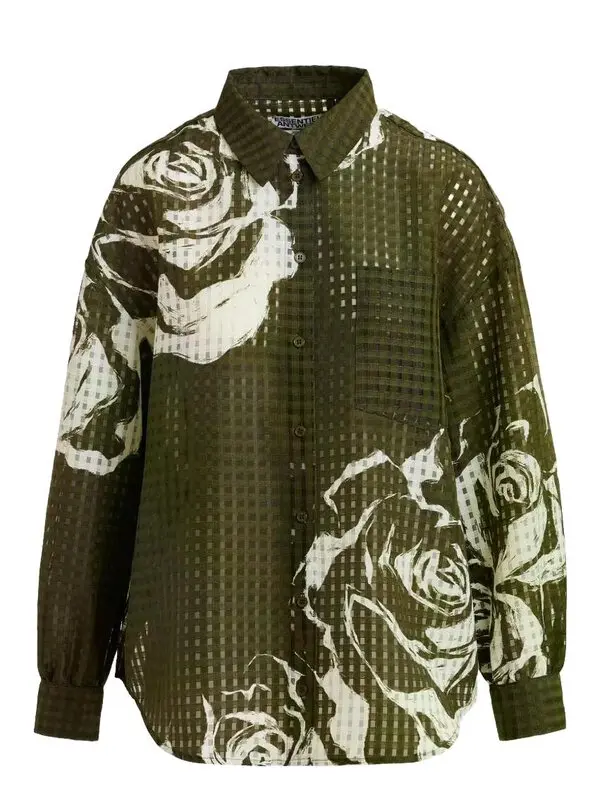 Essentiel Antwerp Jorange Floral-print Shirt - Green