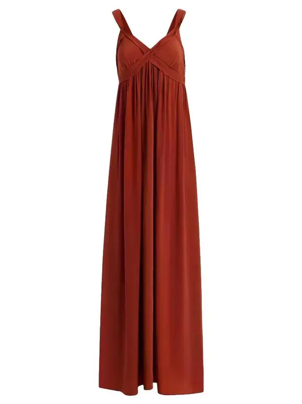 Essentiel Antwerp V-neck Maxi Dress - Orange