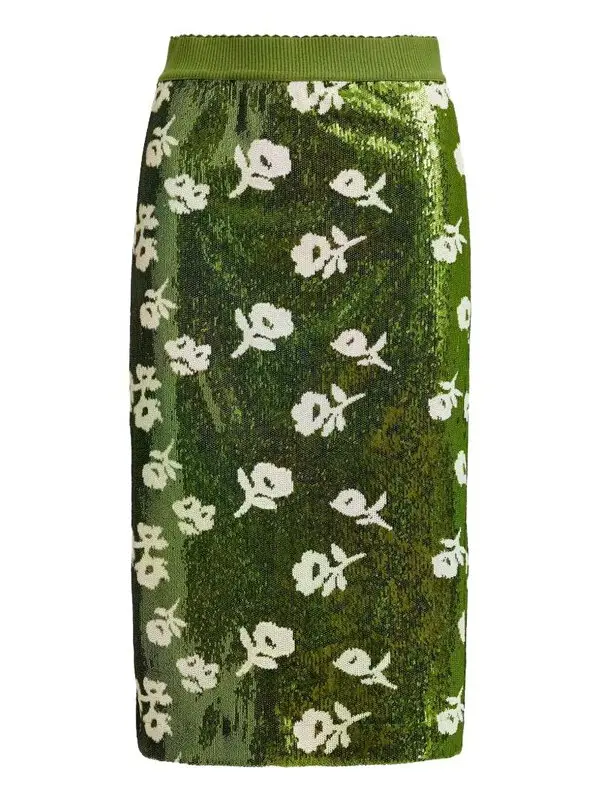Essentiel Antwerp Floral-print Midi Skirt - Green