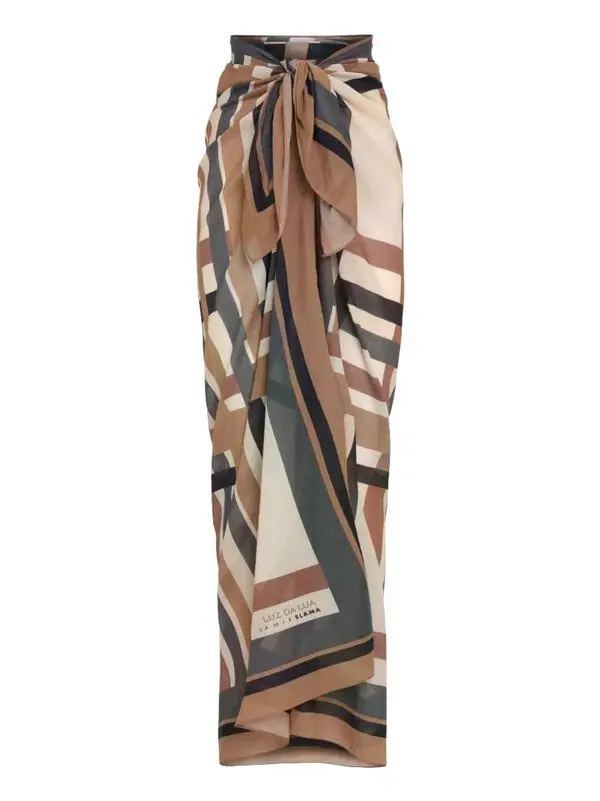 AMIR SLAMA Knotted Striped Skirt - Neutrals