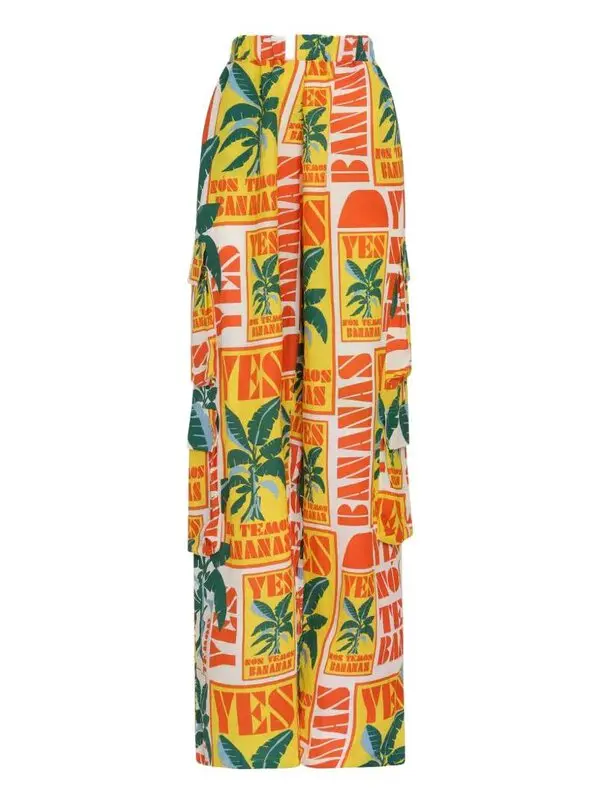AMIR SLAMA Print Pocket Trousers - Yellow