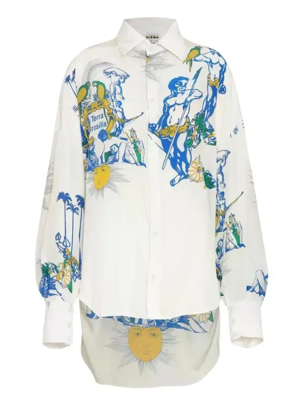 AMIR SLAMA Printed Shirt - White