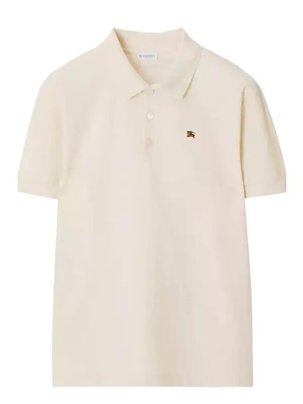 Burberry Metal Ekd Cotton Polo Shirt - Neutrals