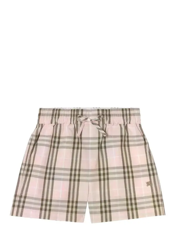 Burberry Check Cotton Shorts - Pink