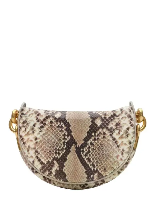 Burberry Bridle Python-effect Leather Saddle Bag - Neutrals
