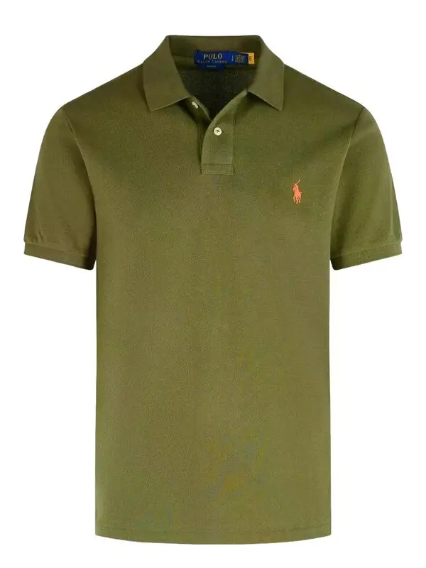 Polo Ralph Lauren Ribbed Logo Embroidery Polo Shirt - Green