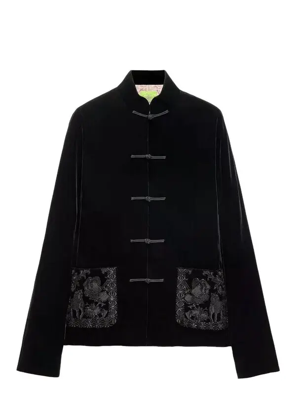 Shanghai Tang Embroidered Tang Jacket - Black