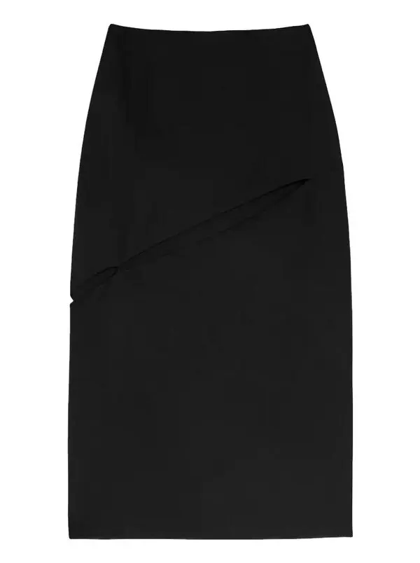JIL SANDER Cut-out Midi Skirt - Black