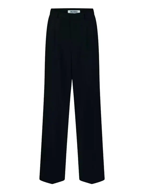 ROSSI Pleated Straight Trousers - Black