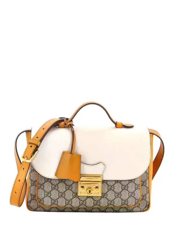 Gucci Padlock Front Pocket Gg Coated Canvas And Leather Small Shoulder Bag - Multicolour