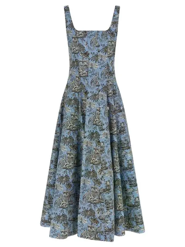 Staud Wells Midi Dress - Blue