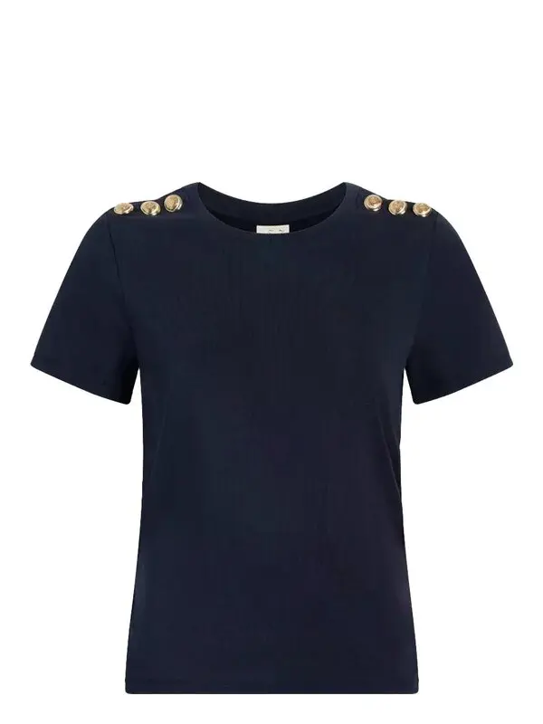 Cinq À Sept Jasper Button Detail T-shirt - Blue