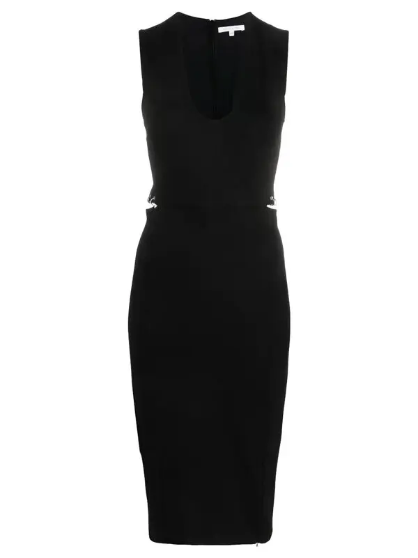 Patrizia Pepe Ring-detailing Midi Dress - Black
